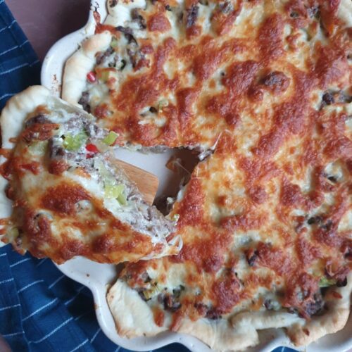 Pikantost tærte med oksekød og buko ost – #Hashtagmor